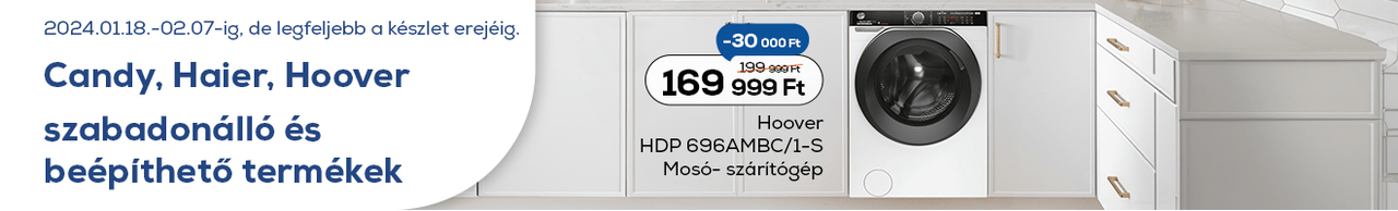 Candy, Hoover, Haier szabadonálló és beépíthető háztartási nagygép ...