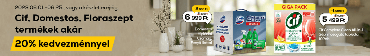 Cif, Domestos, Florasept tisztítószerek akár 20% kedvezménnyel