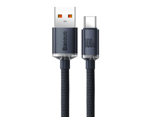 Baseus Crystal Shine USB Type-A-USBC gyorstöltő adatkábel 1.2m,BK