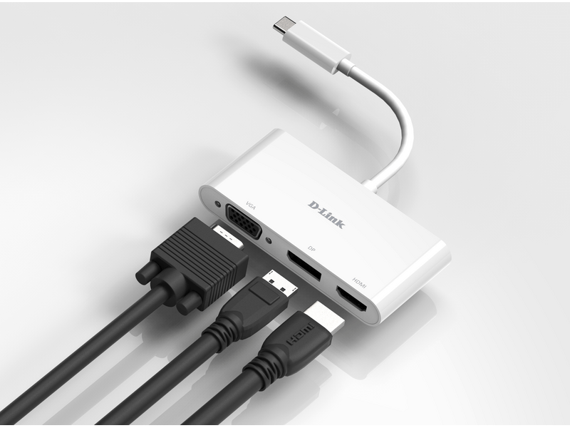 D-Link DUB-V310 3-in-1 USB-C - HDMI/VGA/DisplayPort Adapter