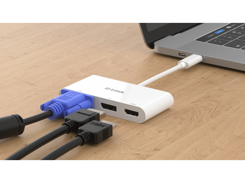 D-Link DUB-V310 3-in-1 USB-C - HDMI/VGA/DisplayPort Adapter